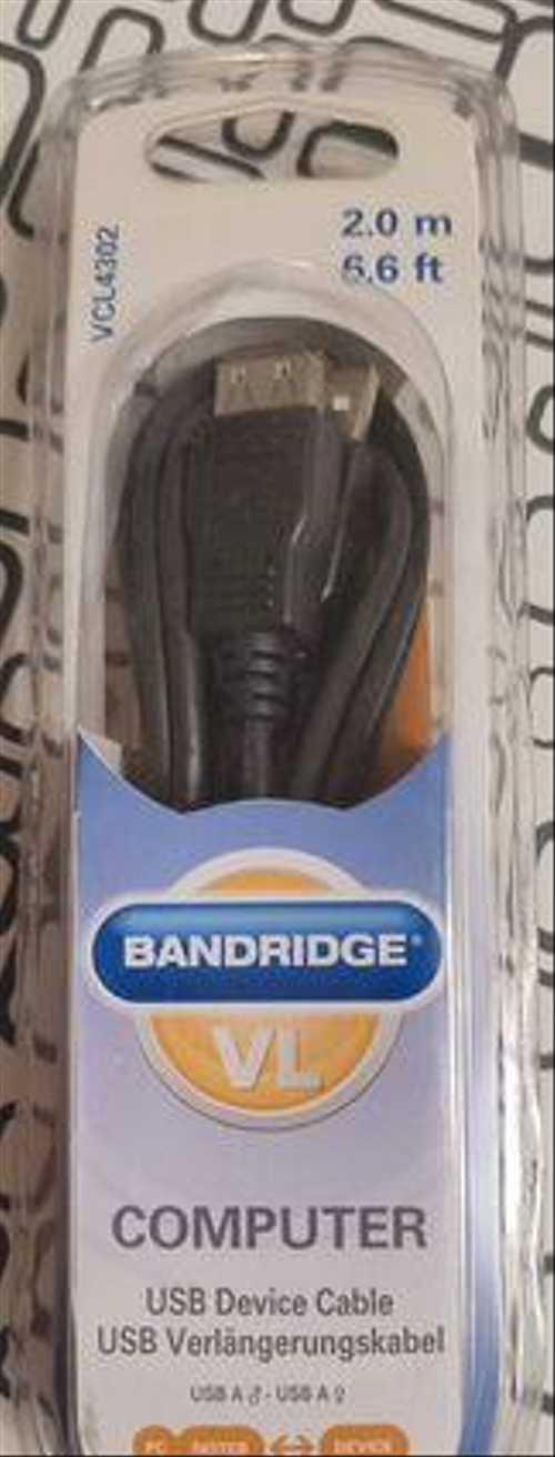 Кабель-удлинитель USB2.0 bandridge USB A(m) - A(f)