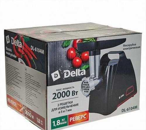 Электромясорубка delta DL-6104M черный с красным