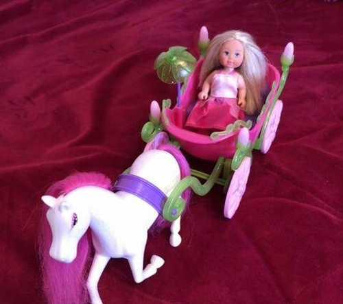 Кукла Еви Evi в карете с лошадкой