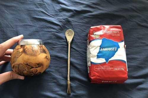 Чайный набор для мате (калабас + бомбилья + мате)