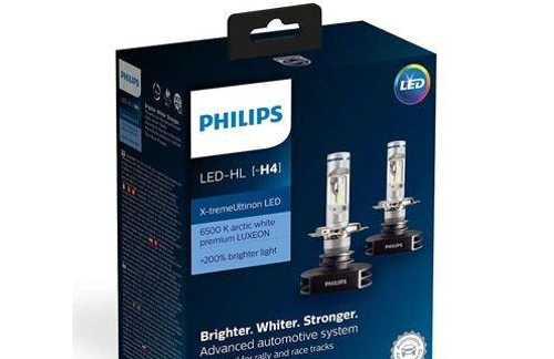 Светодиодные лампы H4 6500K Philips X-tremeUltinon
