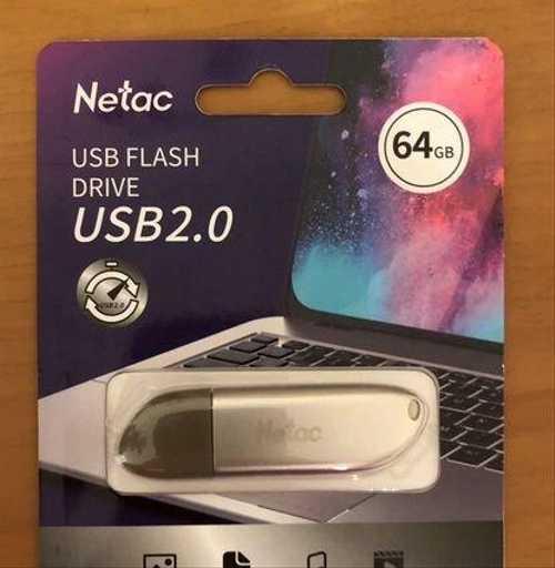 Флешка новая Netac USB flash 2.0 64 Гб