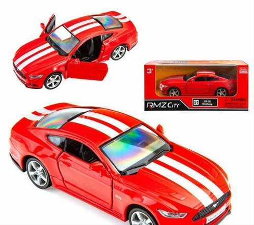 Машинка металлическая Uni-Fortune RMZ City 1:32 Ford 2015 Mustang with Strip инерционная, цвет красный, 12,7х5,08х3,75 см 554029C-RD