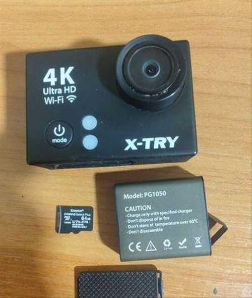 Экшн камера X-TRY XTC150 4K Wi-Fi + аксессуары