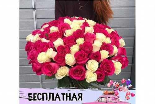 Розы цветы букеты с доставкой 101 51 31 роза