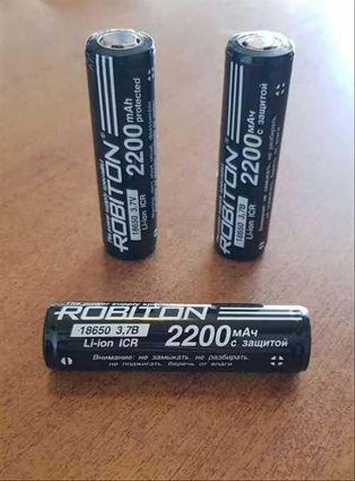 Аккумулятор Li-ion 18650 2200mAh 3.7V с защитой ro