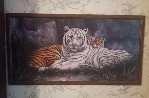 Постер в раме " Тигры"