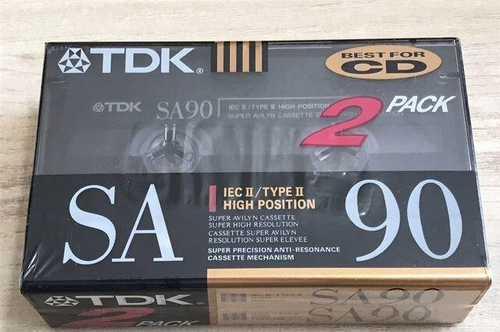 Аудиокассеты TDK SA90 1991 год 2 штуки дуапак новы