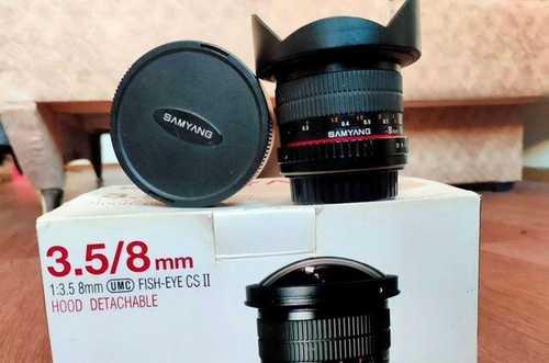 Объектив Samyang 8mm 1:3.5 UMC fish-EYE CS II for