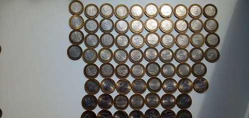 Набор из 76 юбилейных биметаллических монет России