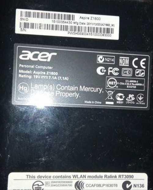 Моно блок Acer aspire z1800