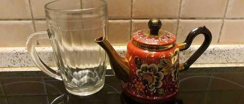 Заварочный чайник и пивная кружка СССР