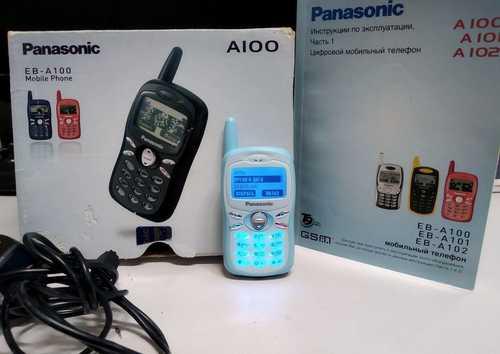 Маленький телефон Panasonic A100 blue