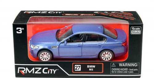 Машинка металлическая Uni-Fortune RMZ City 1:32 BMW M5, инерционная, голубой матовый цвет, 16.5 x 7.5 x 7 см 554004M(A)