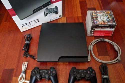 Sony PlayStation 3 (PS3) 160Gb, 2 геймпада, игры