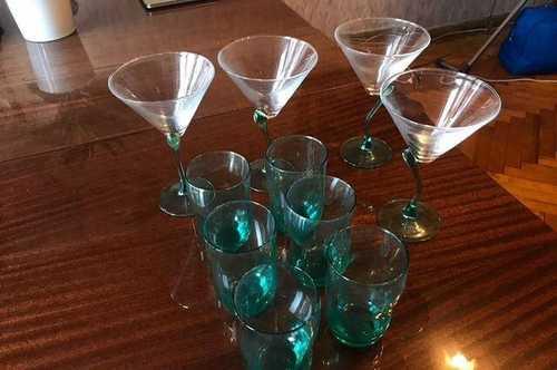 Набор: 4 бокала под мартини + 6 стаканов