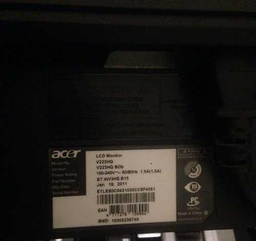 Монитор acer lcd V233HQ BOb