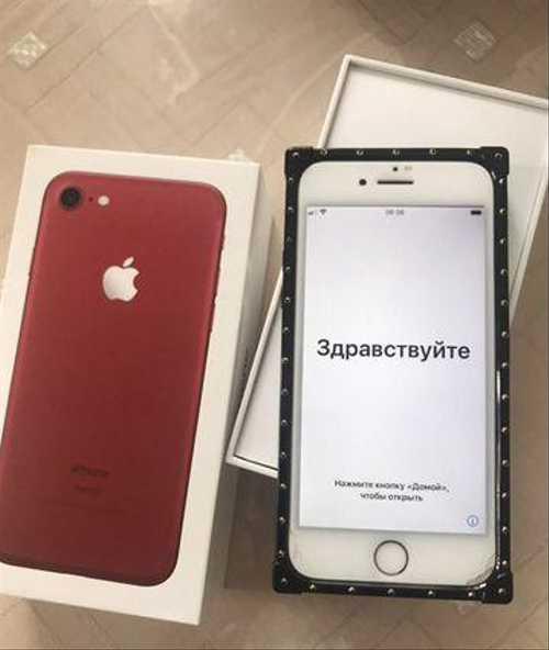 Телефон iPhone 7red 128 gb