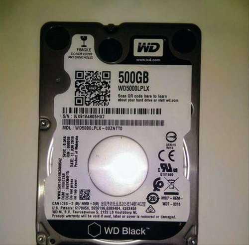 Жесткий диск WD Black 2.5" WD5000lplx 500 gb