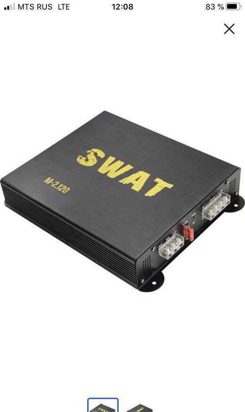 Усилитель звука swat "M-2.120", цвет: черный, анал