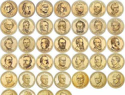 Полный набор 1 доллар Президенты США 40 монет