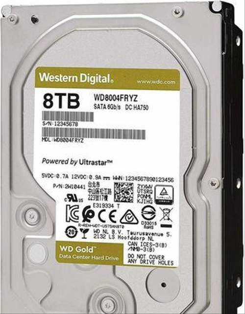 Крутой диск WD gold 8Tb (есть 4шт)