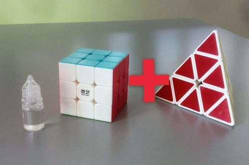 Кубик Рубика 3x3 QiYi Cube пирамидка и смазка в по