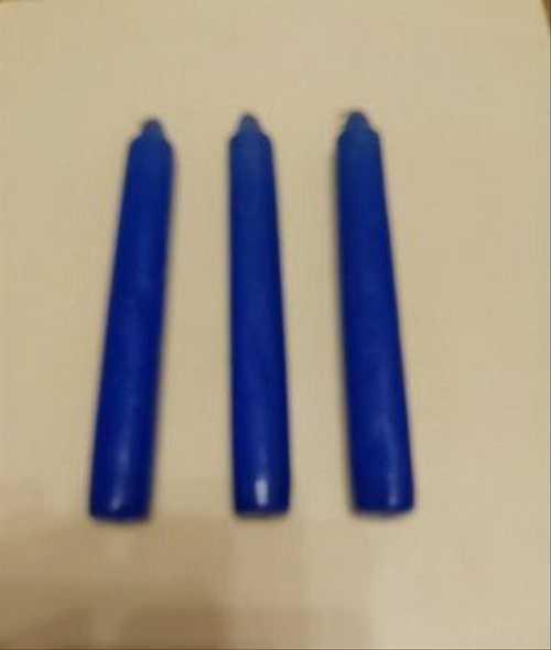 Восковые свечи синие 18 см