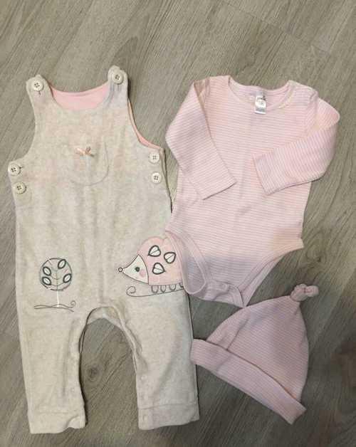 Комплект Crockid 68 (боди, шапочка, комбинезон)