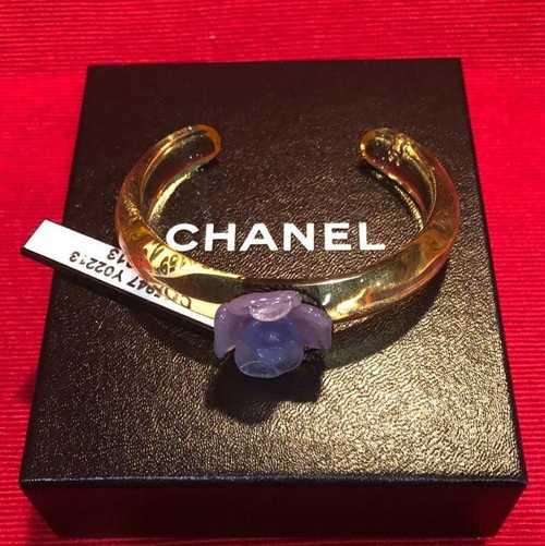 Новый браслет Chanel, c цветком из натурального ам