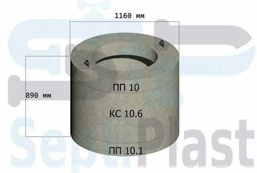 Жб комплект для септика кс10.6 + пп10.1 + пн10