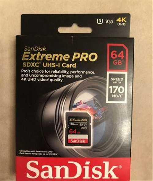 Карта памяти sdxc 64 gb Sandisk extreme pro