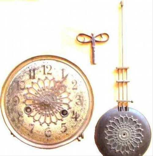 Часы старинные настенные 19 век механизм маятник