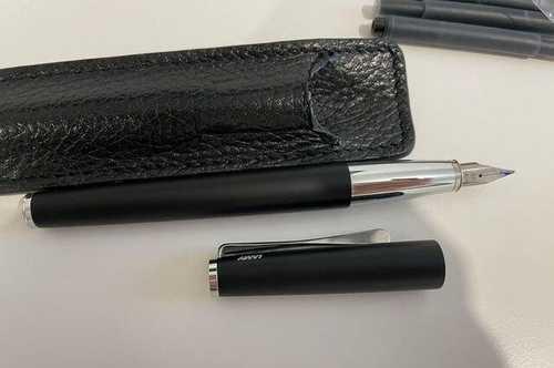 Ручка перьевая lamy studio, M+EF чёрный, синие