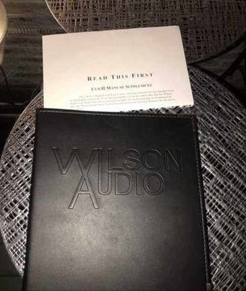 Wilson Audio CUB II инструкция