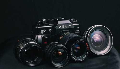 Пленочный фотоаппарат Zenit 122 с объективами
