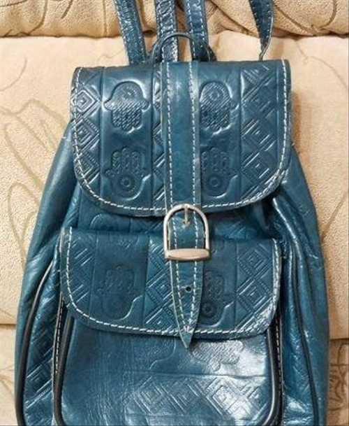 Новый нат. кожаный рюкзак с рисунком Рука Фатимы