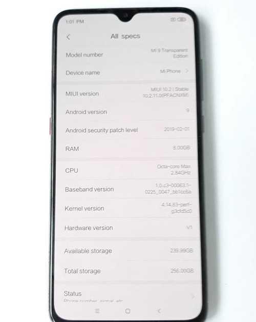 Xiaomi Mi 9 transparent Edition 8/256