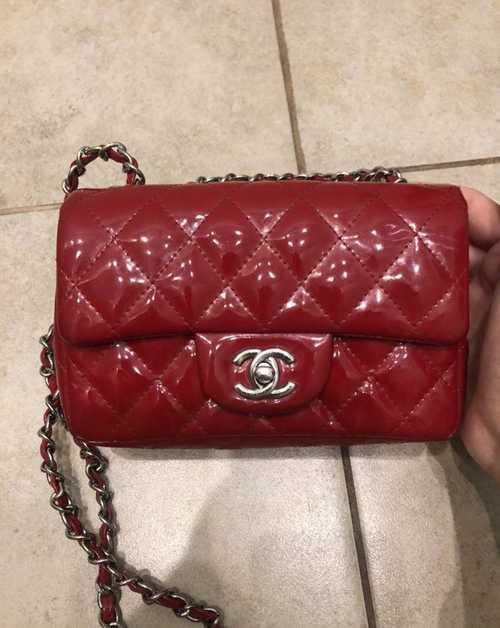 Сумка клатч красная chanel