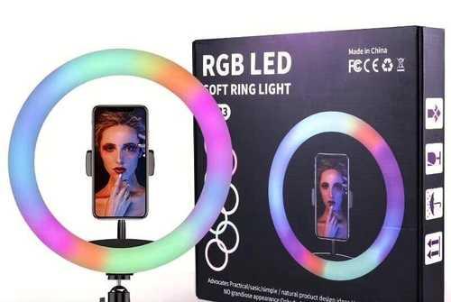 RGB 33см кольцевая лампа +штатив комплект