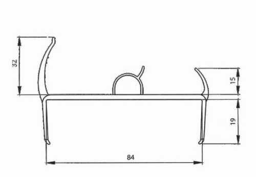 Резино-пластиковый уплотнитель для ворот 85мм L5м