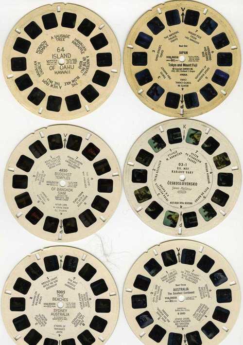 Дисковые стерео слайды View-master (Япония,Гавайи