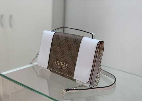 Новый оригинальный клатч Guess, светлая монограмма