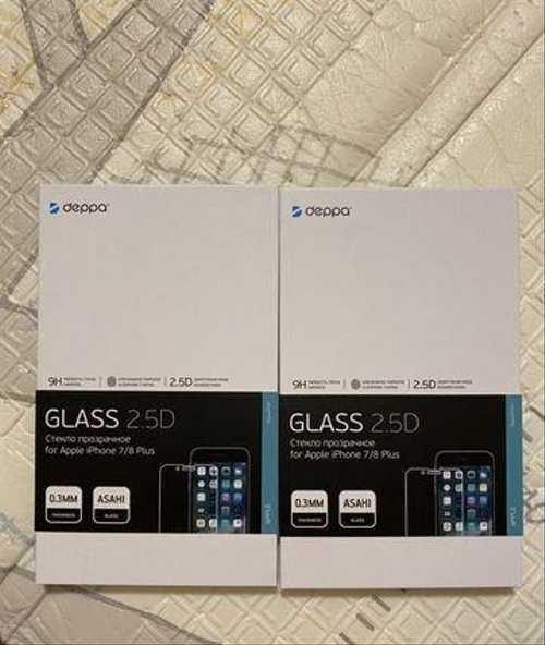 Защитное стекло deppa на iPhone 7,8 plus