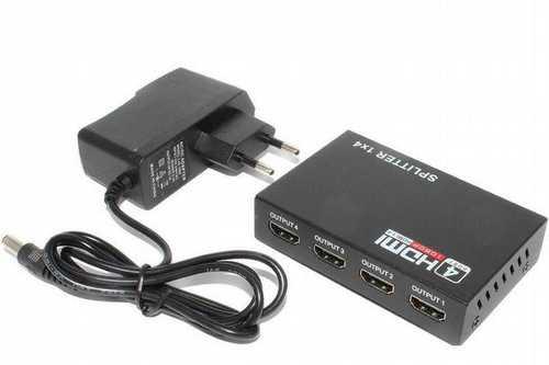 Разветвитель hdmi, 1 вход 4 выхода, с питанием