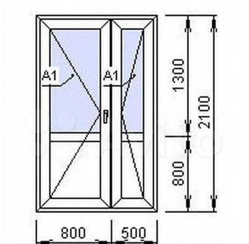 Пластиковая штульповая дверь размер 1300*2100мм