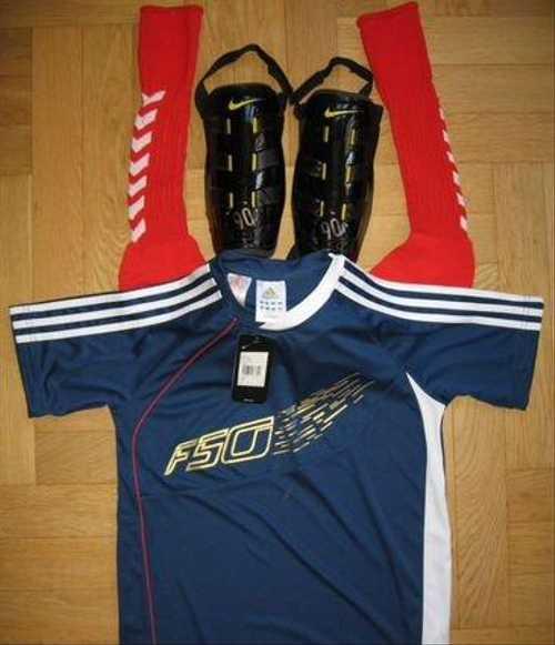 Щитки футбольные Nike гетры майка Adidas F50 Tee