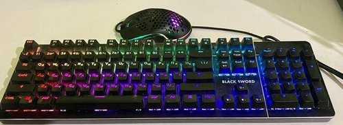 Комплект Мех клавиатура и мышь RGB Dexp