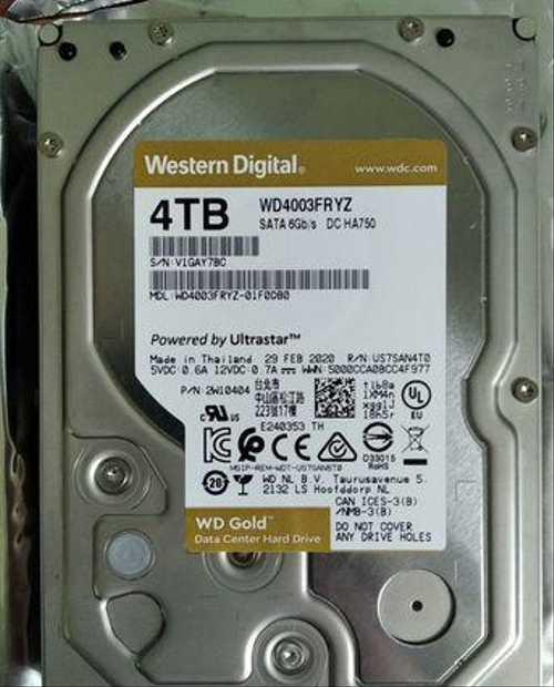 Western Digital Gold 4Tb WD4003fryz