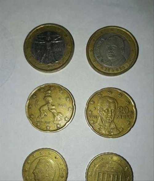 Евро - 6 разных монет